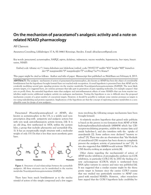 Paracetamol information ppt | PPTX