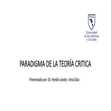 La teoría critica para bachillerato una presentacion corta | PPTX