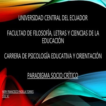 Paradigma socio critico | PPTX