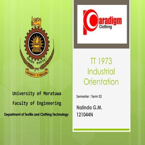 Paradigm clothing_Industrial Orientation Presentation | PPTX