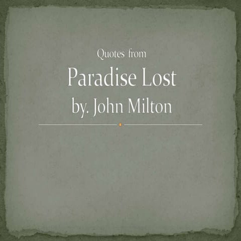 Paradise Lost | PPT