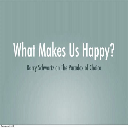 Paradox of choice presentation | PDF