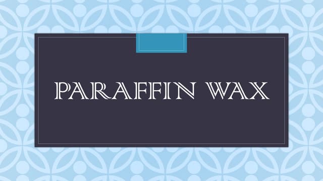 Paraffin Wax Bath | PDF
