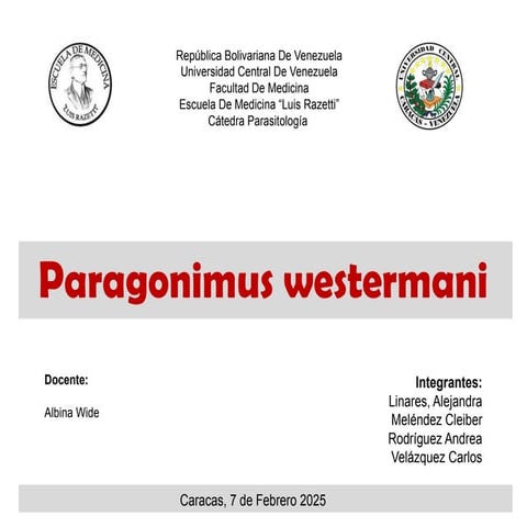 Paragonimus (Paragonimiasis) | PPTX