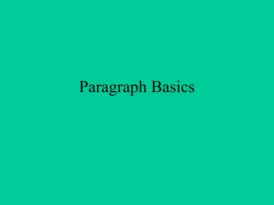 Writing a Paragraph | PPTX