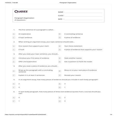 Paragraph Organization Test.pdf