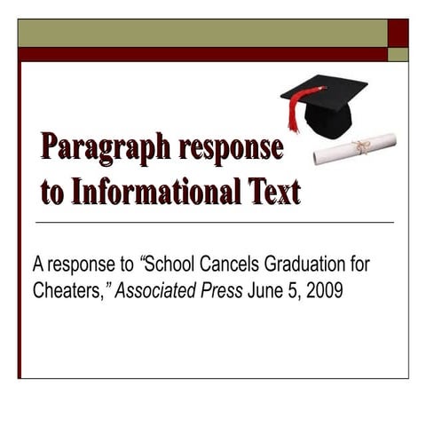 Paragraph response to informational text | PPT