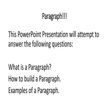 Three paragraph essay | PPTX