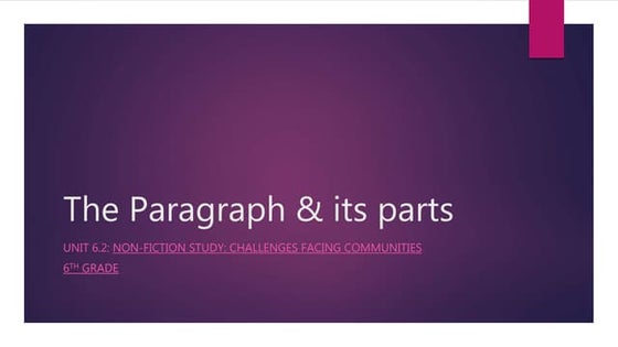 7. chapter 1 review, paragraph structure, admire paragraph | PPT