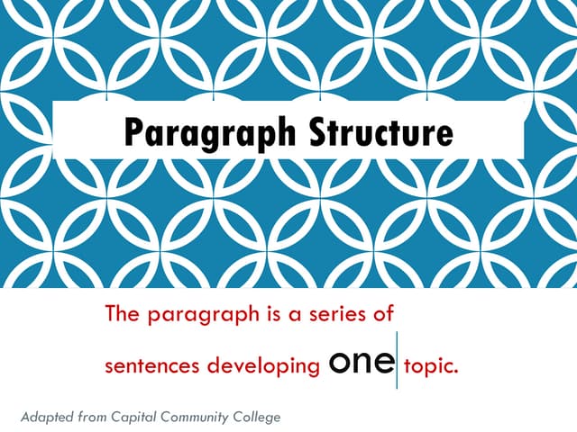 Paragraph structure
