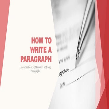 Paragraph structure - how to write a good paragraph | PPT