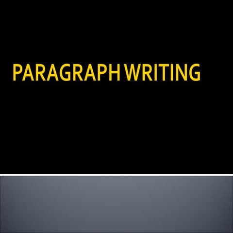 Paragraph writing | PPT