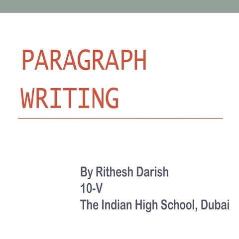 Paragraph writing | PPT