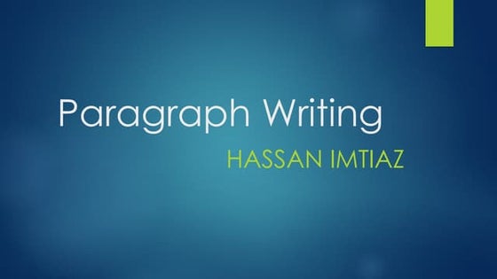 Writing a Paragraph | PPTX