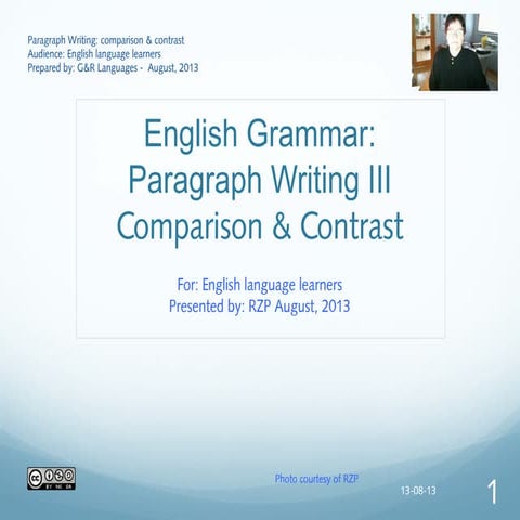 PARAGRAPH WRITING: COMPARISON & CONTRAST | PPT