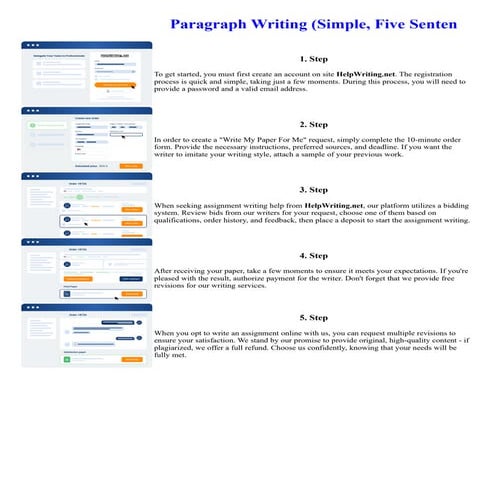 Paragraph Writing (Simple, Five Senten. Online assignment writing ...