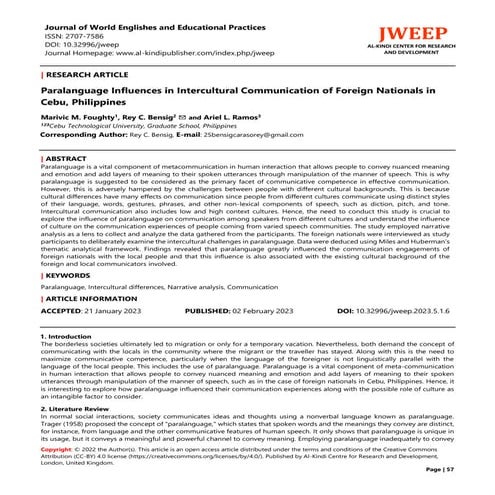 Paralanguage Influences in Intercultural Communication of Foreign ...