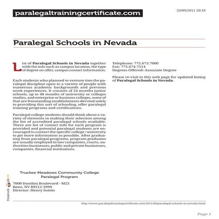 Paralegal Studies Certificate Program Guide 2013-2014 | PDF