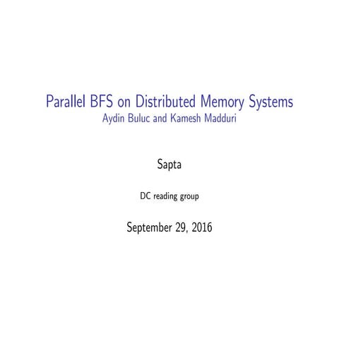 Parallel Bfs Using 2 Stacks Ppt