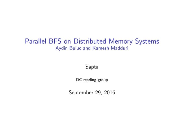 Parallel Bfs Using 2 Stacks Ppt