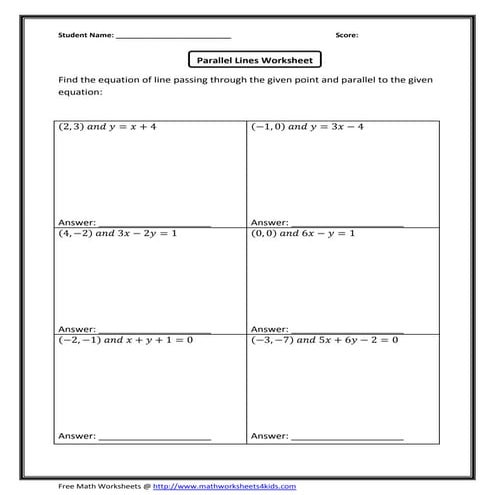 Parallel lines-equations | PDF
