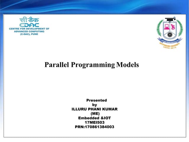 Parallel Programming Model Pptx Programming Languages Computing