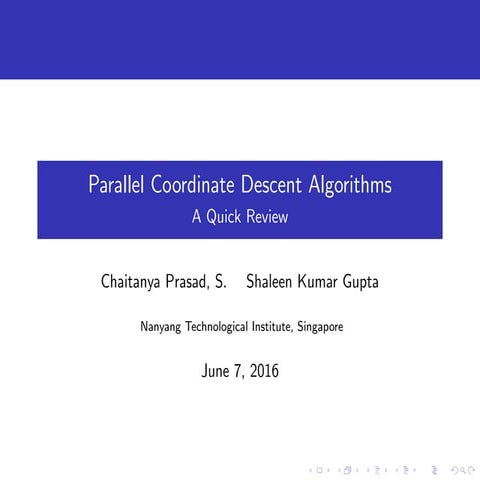 Parallel Coordinate Descent Algorithms Pdf Programming Languages Computing
