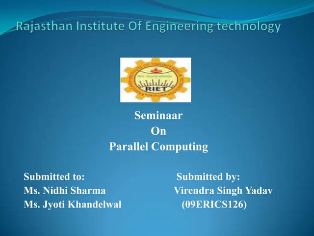 Lecture 1 Introduction To Parallel And Distributed Computing 5711
