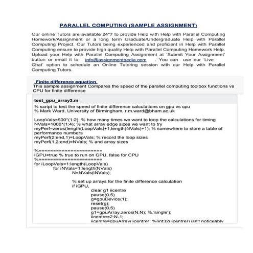 Parallel Computing Homework Help Pdf