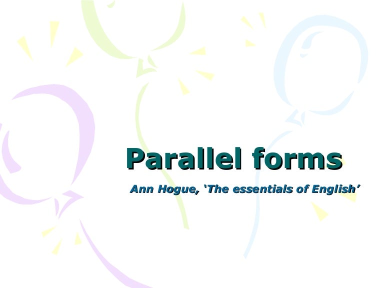 Parallel forms 21st sept.