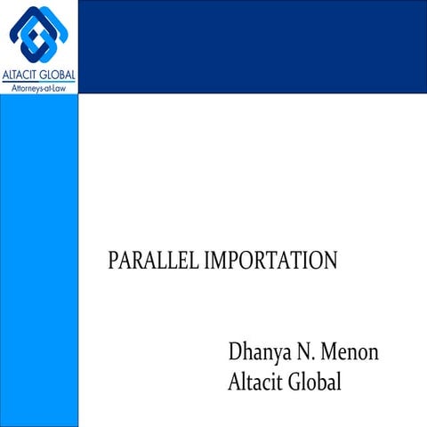 Parallel imports | PPT