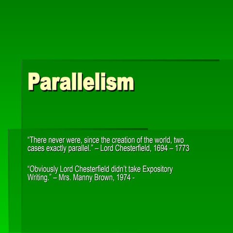 parallelism ONE GRADE EIGHT LESSON ppt | PPT