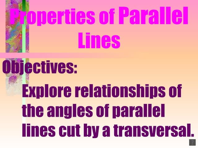 Angles created by transversal and paralle