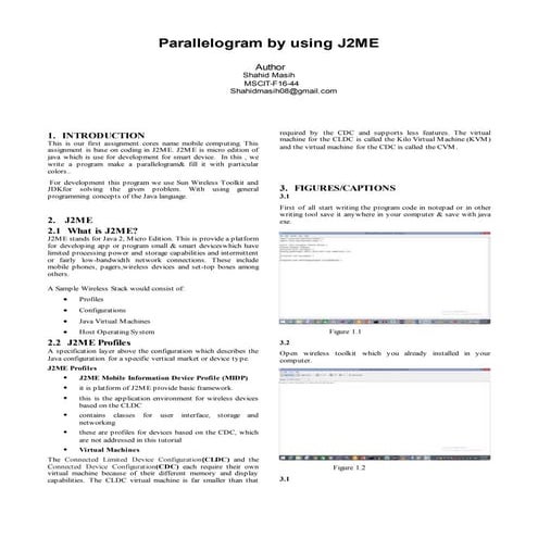 Parallelogram by using j2 me j2me.shahid | DOCX | Programming Languages | Computing
