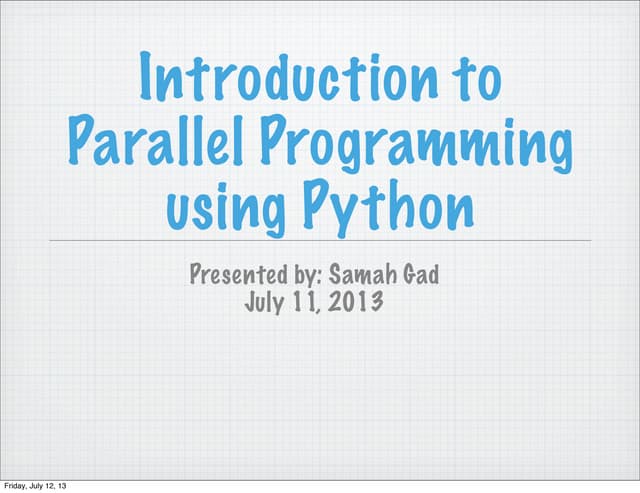 Parallel Programming Using Python Ppt 5784