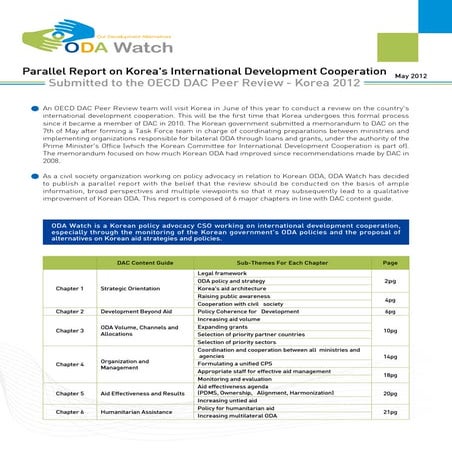 Parallel report on korea's international development cooperation | PDF | Non-Profit ...