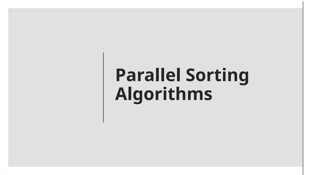 Parallel Sorting Algorithms. Quicksort. Merge sort. List Ranking | PPT Parallel Sorting Algorithms. Quicksort. Merge sort. List Ranking | PPT