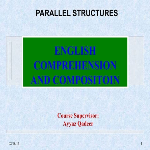 Parallel Structure Ppt