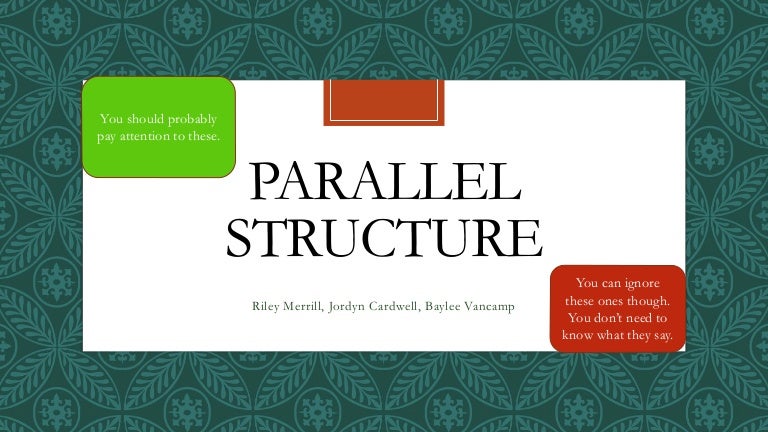 Parallel structure