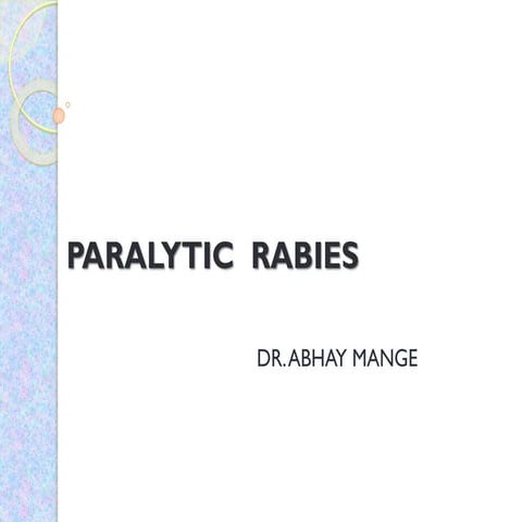 Paralytic RABIES | PPT