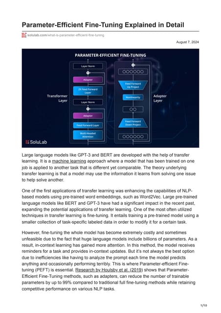 Parameter Efficient Fine Tuning Explained In Detailpdf Programming Languages Computing