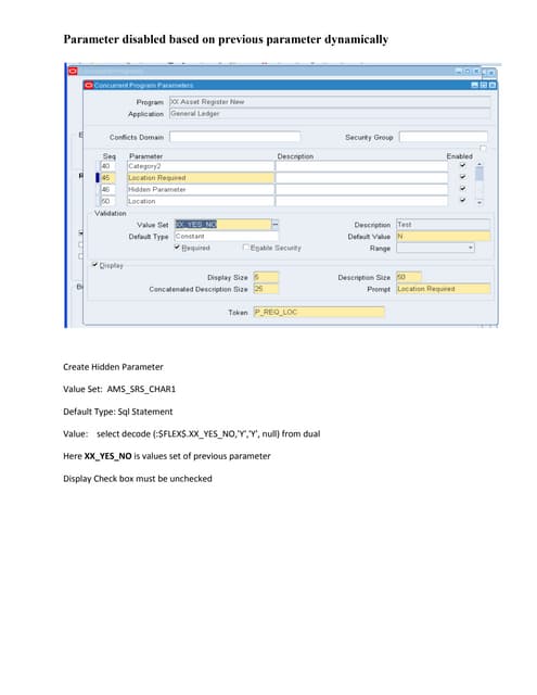 Parameter enabled or disabled dynamically | DOCX Parameter enabled or disabled dynamically | DOCX