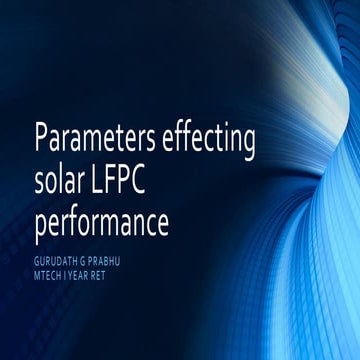 Parameters effecting solar lfpc performance | PDF