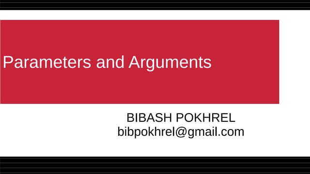 Parameters Vs Arguments Ppt 1369