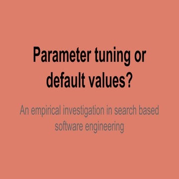 Parameter tuning or default values | PDF | Web Development | Internet