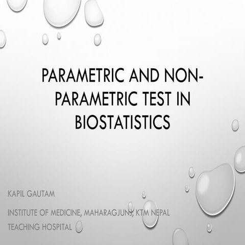 DIstinguish between Parametric vs nonparametric test