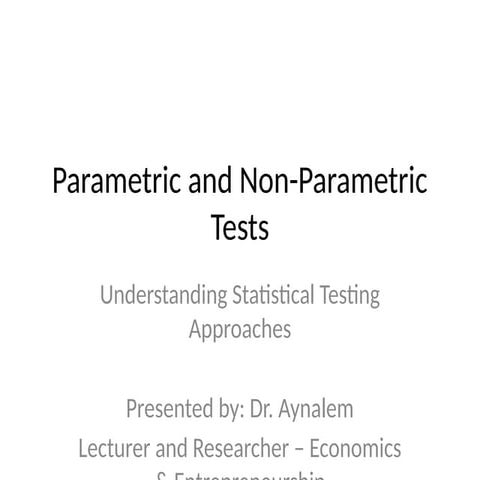 Parametric and nonparametric test | PPTX