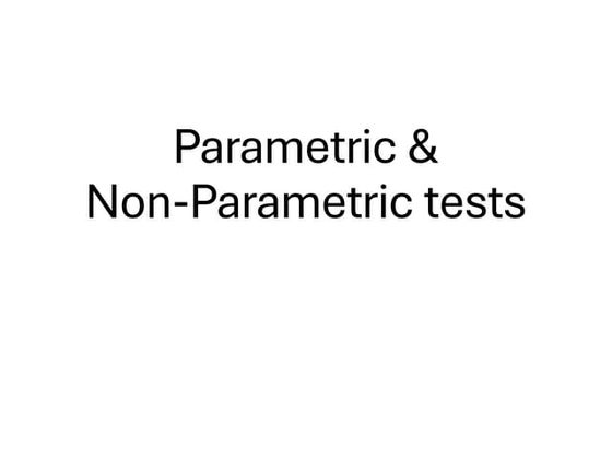 non-parametric test with examples and data problems | PPT