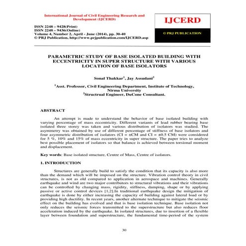 Parametric study of base isolated building | PDF