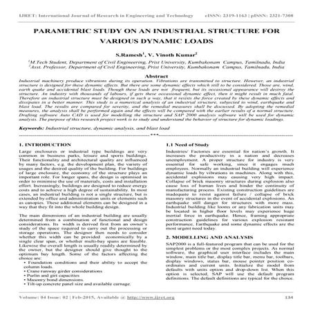 Parametric study on an industrial structure for various dynamic loads | PDF